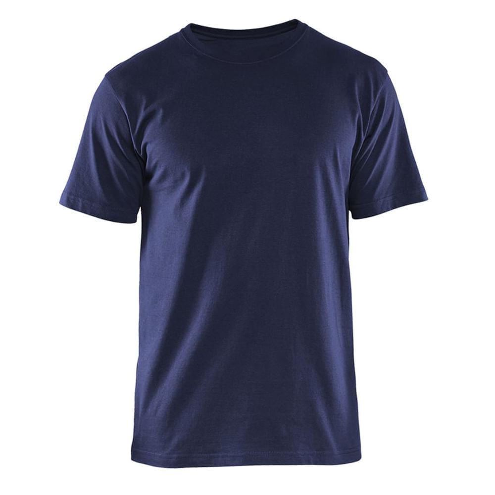 Polera Algodón Manga Corta Nacional Azul Oscuro - Max Service