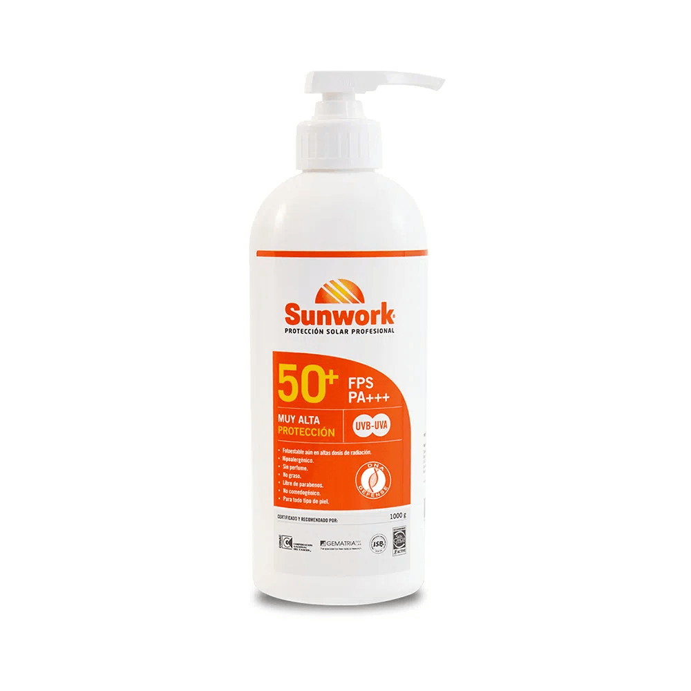 Bloqueador Solar Sunwork Fps 50 1 Lts Max Service